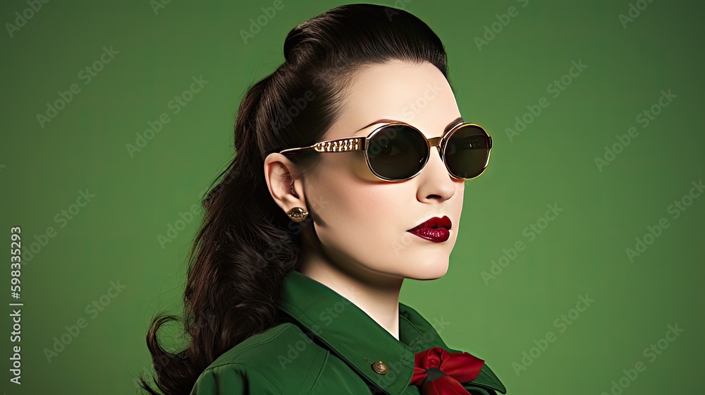 Vintage retro hipster chic woman model. Abstract fashion photography ...