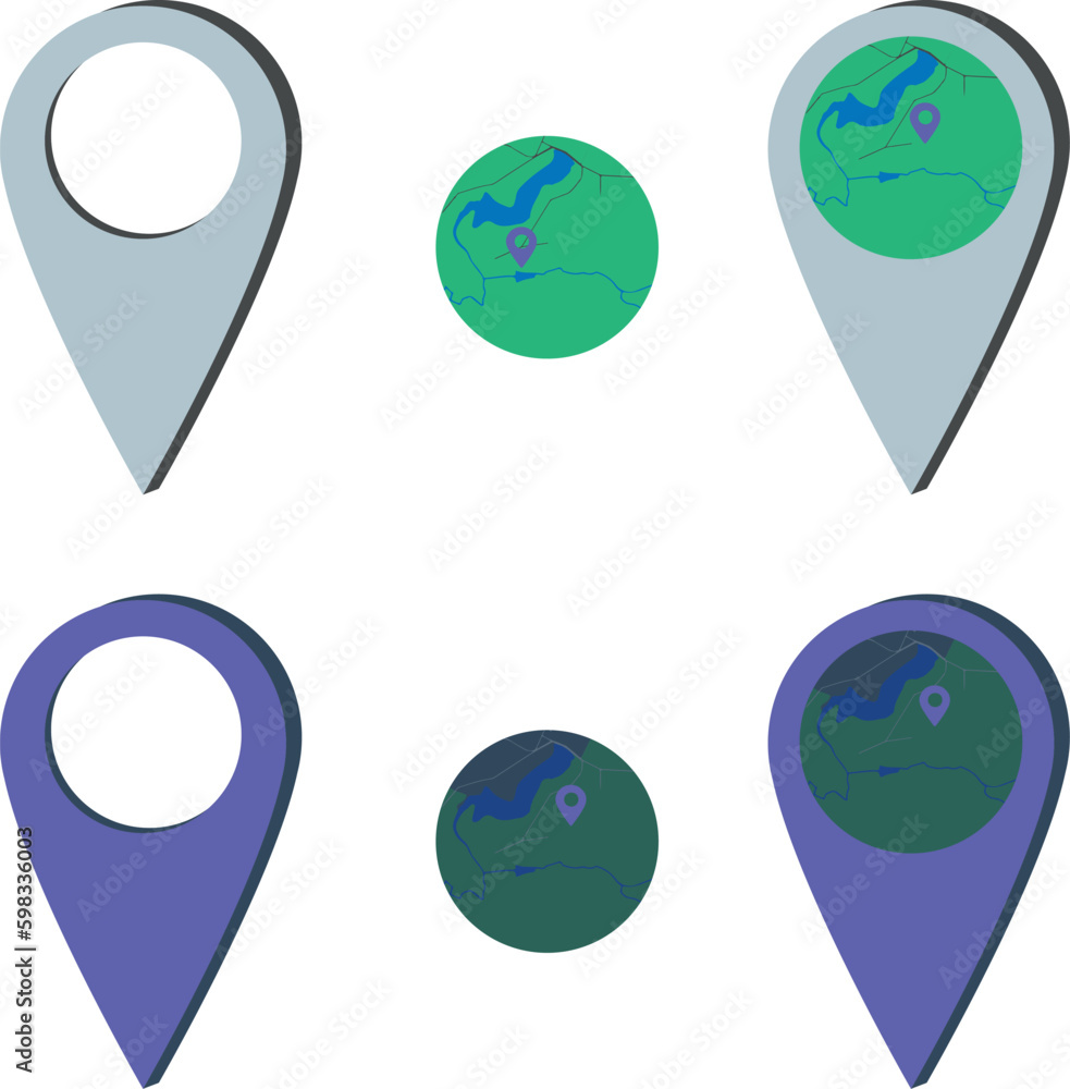 Geoposition label. An icon that indicates the location on the map ...
