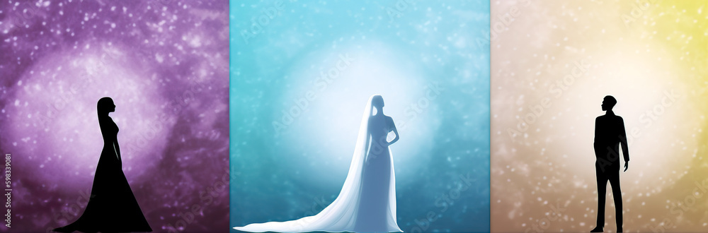 Representation of love, romance and wedding. For invitation, greeting ...