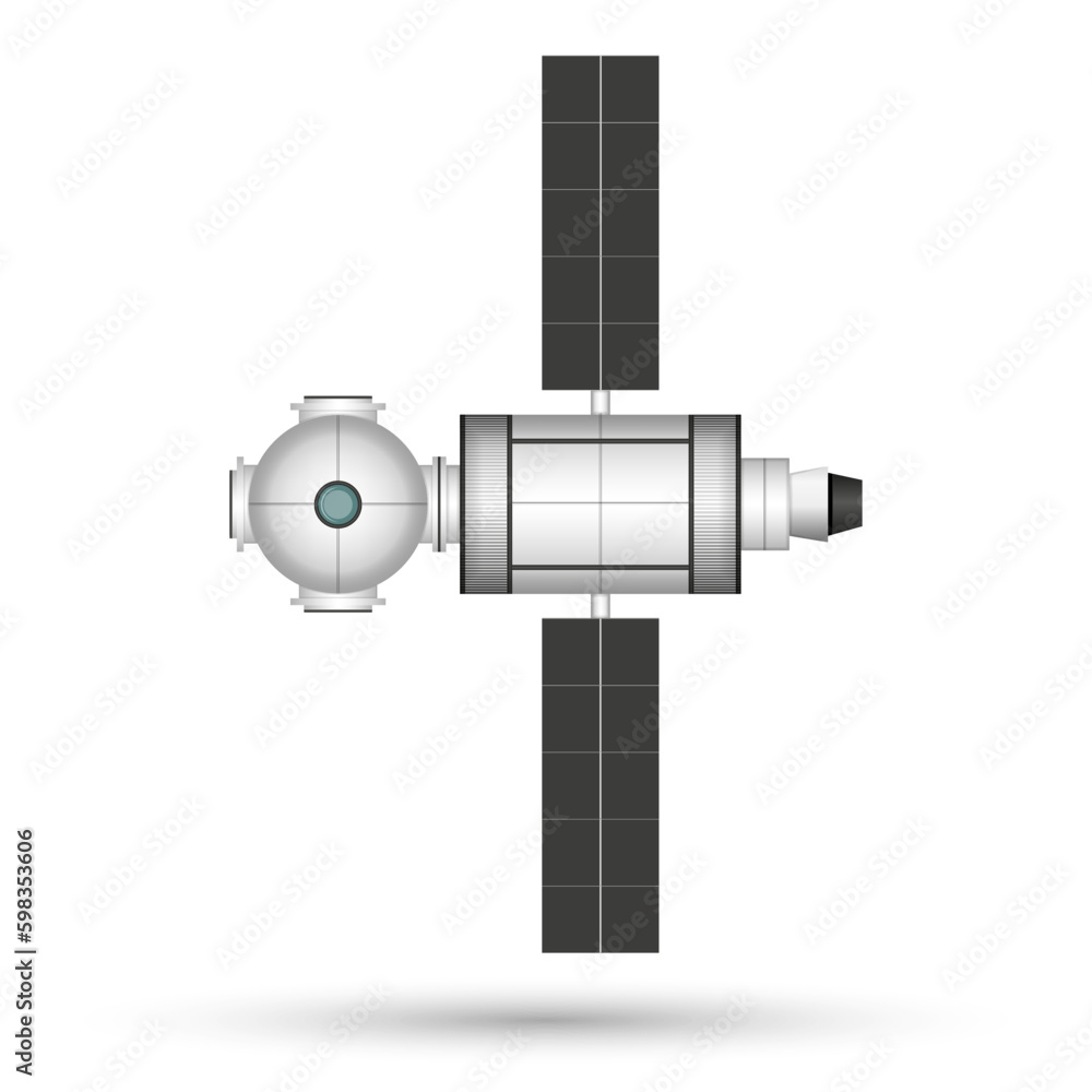 Orbital space station 3d vector realistic fictional spacecraft model ...