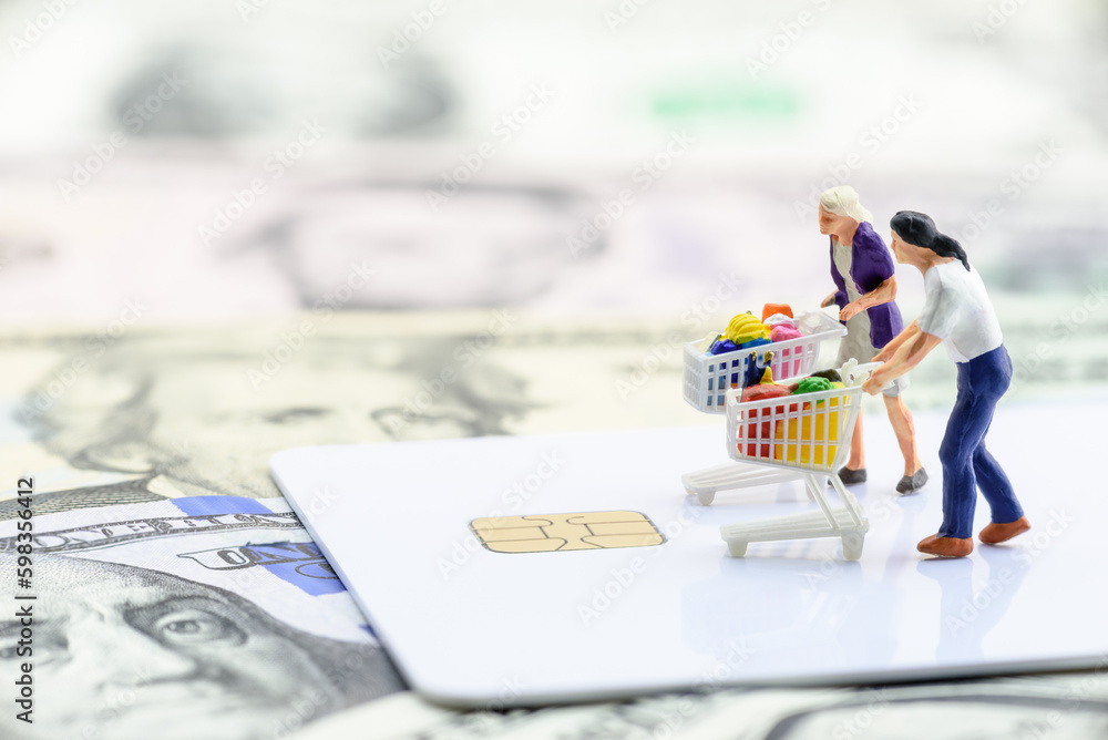 Window shopping / ecommerce and delivery service concept : Miniature ...