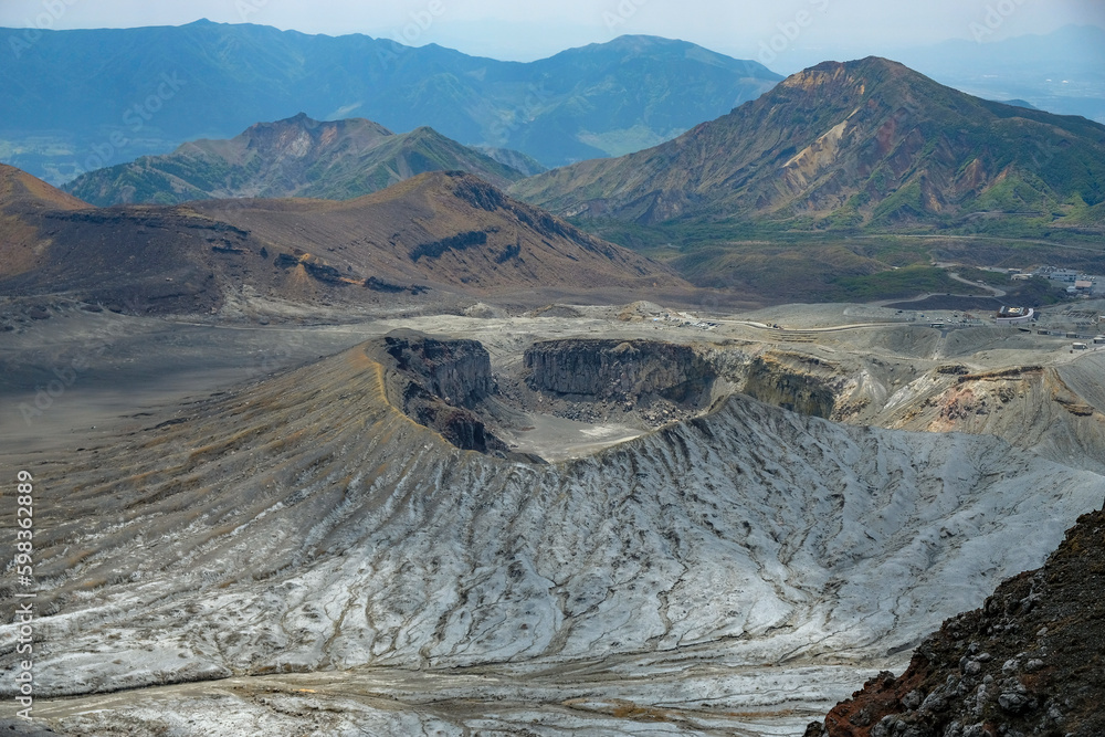 Mount Nakadake is one of the five peaks that make up Mount Aso, the ...