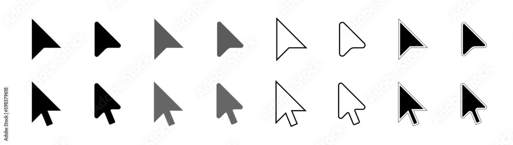 Vetor de Mouse pointer set. Computer mouse click cursor arrow. Cursor ...