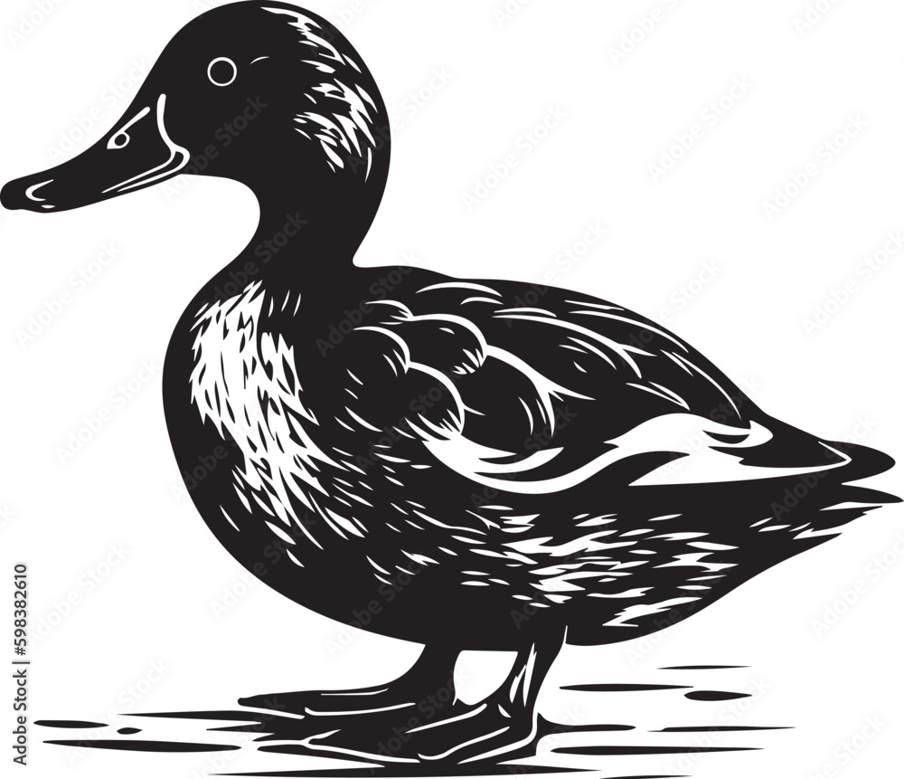 Duck, duck on the water, duck head, Vector Illustration, SVG Stock ...