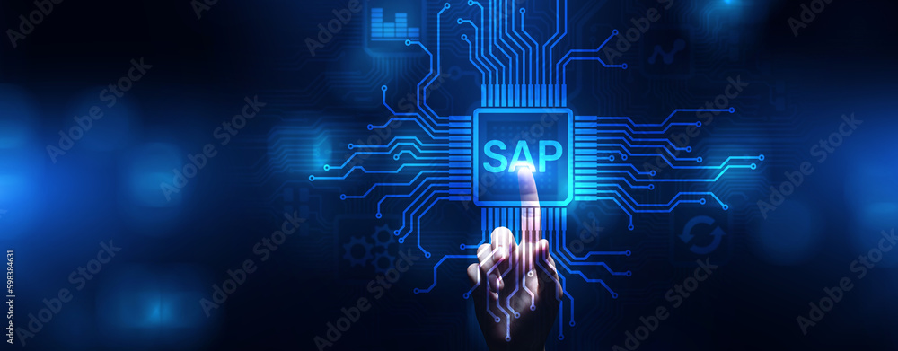 SAP software business process automation. ERP enterprise resource ...