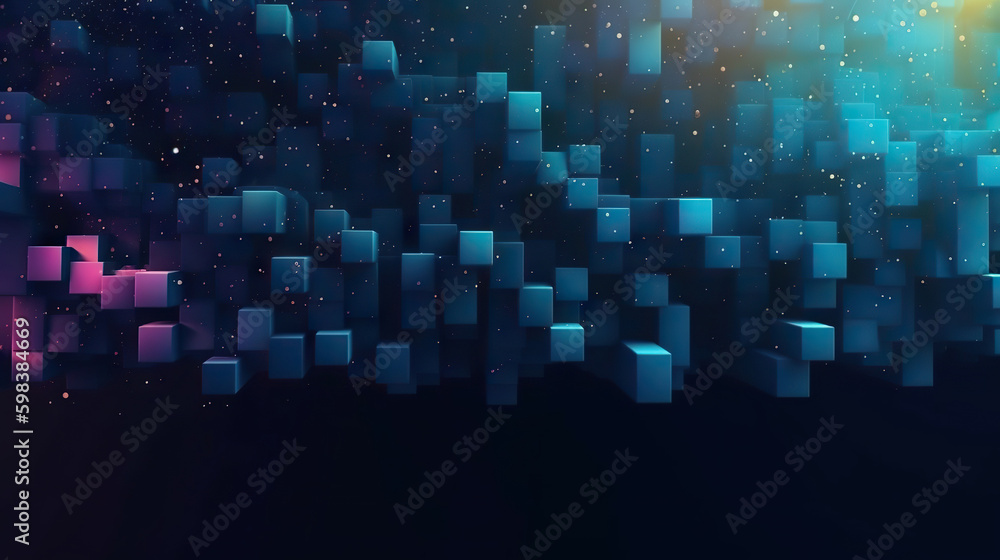 Modern digital abstract 3D background. Copy space. Based on Generative ...