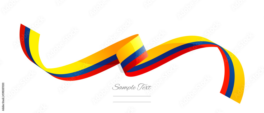 Colombian flag ribbon vector illustration. Colombia flag ribbon on ...