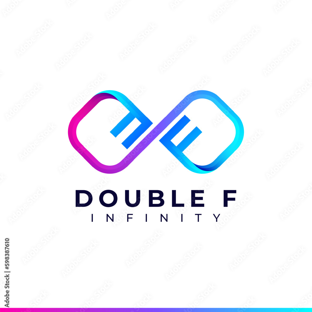 Letter F Infinity Logo design and Gradient Colorful symbol for Business ...