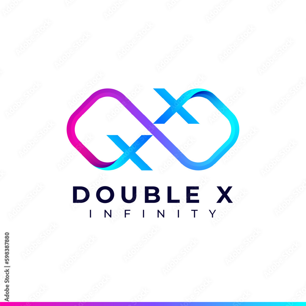 Letter X Infinity Logo design and Gradient Colorful symbol for Business ...