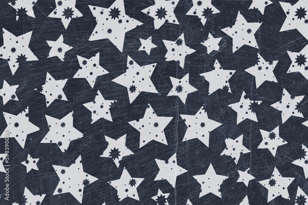 Magical texture of stars on a scratched dark blue background. Bright ...