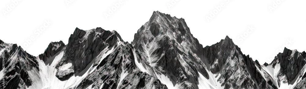 Mountains isolated on transparent background - Generative AI Stock ...