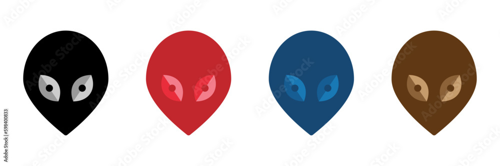 Colorful alien head vector icons set Stock Vector | Adobe Stock