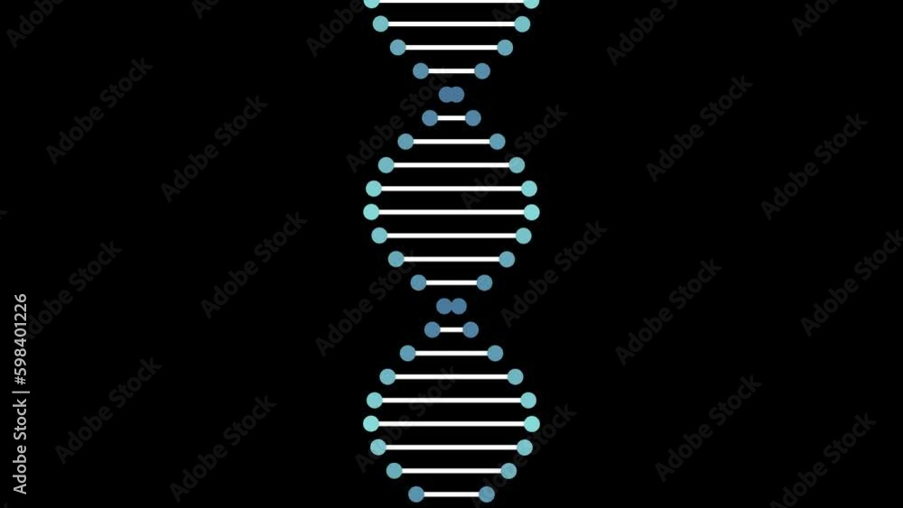 Animated DNA on black background. 2d animation of DNA molecule. Stock ...