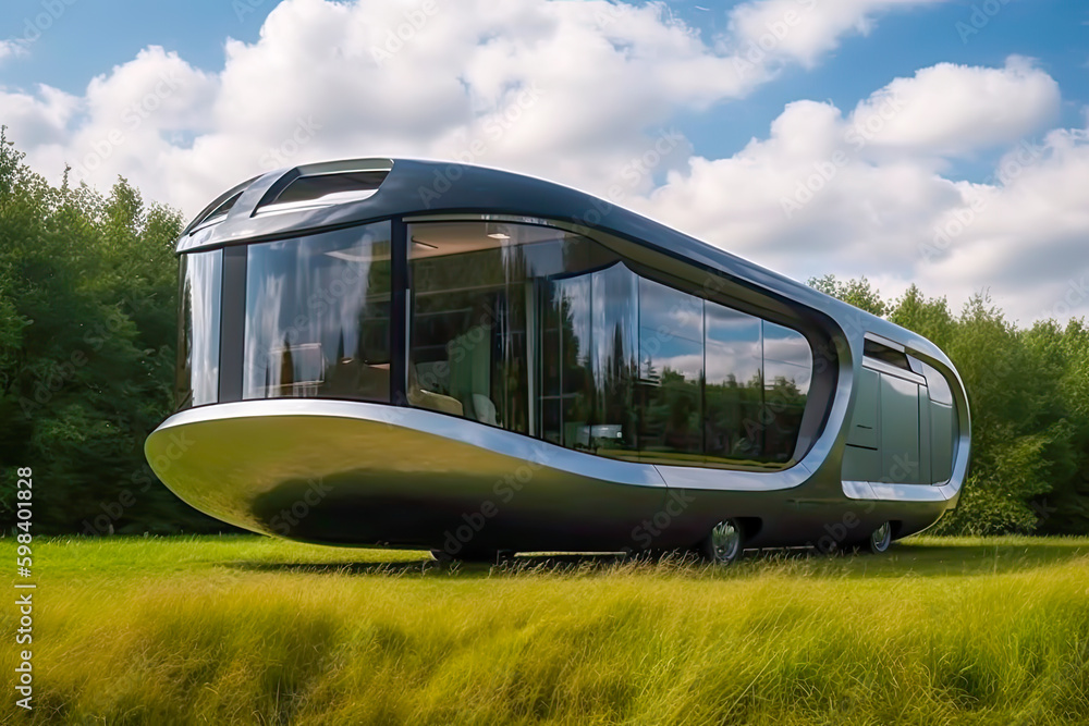 big motorhome or caravan of the future, concept, generative ai Stock ...