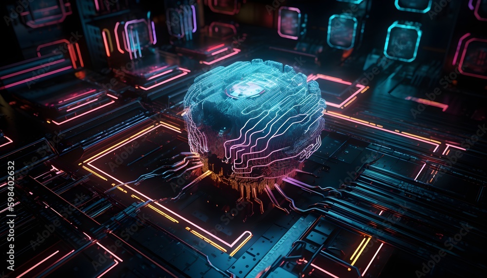 A visual representation of artificial intelligence is represented as a ...