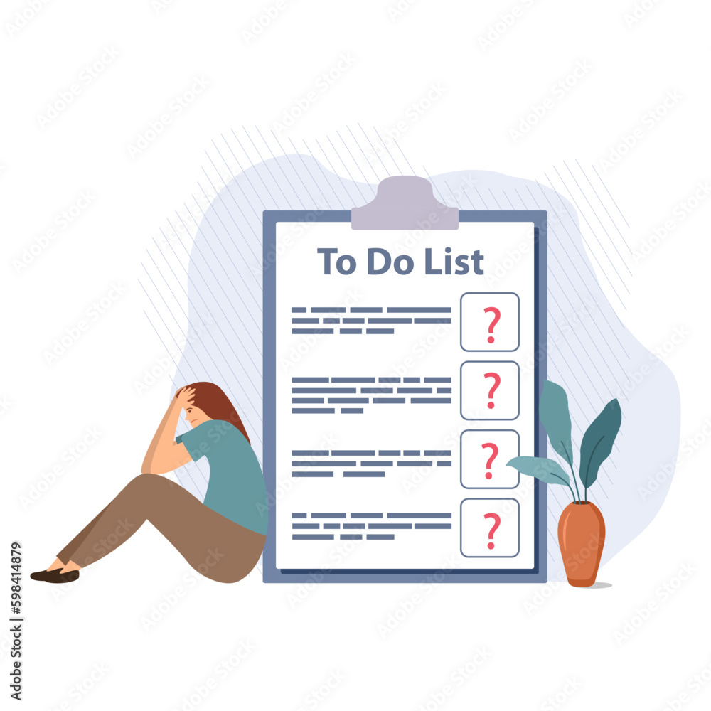Month planning, to do list, time management. Woman is standing near ...