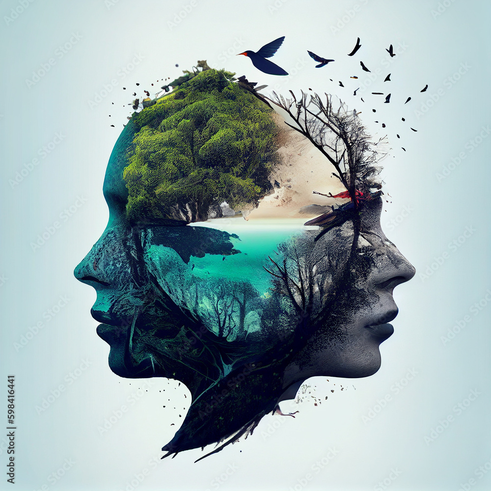 Planet earth and human, environment concept, protect the nature and ...