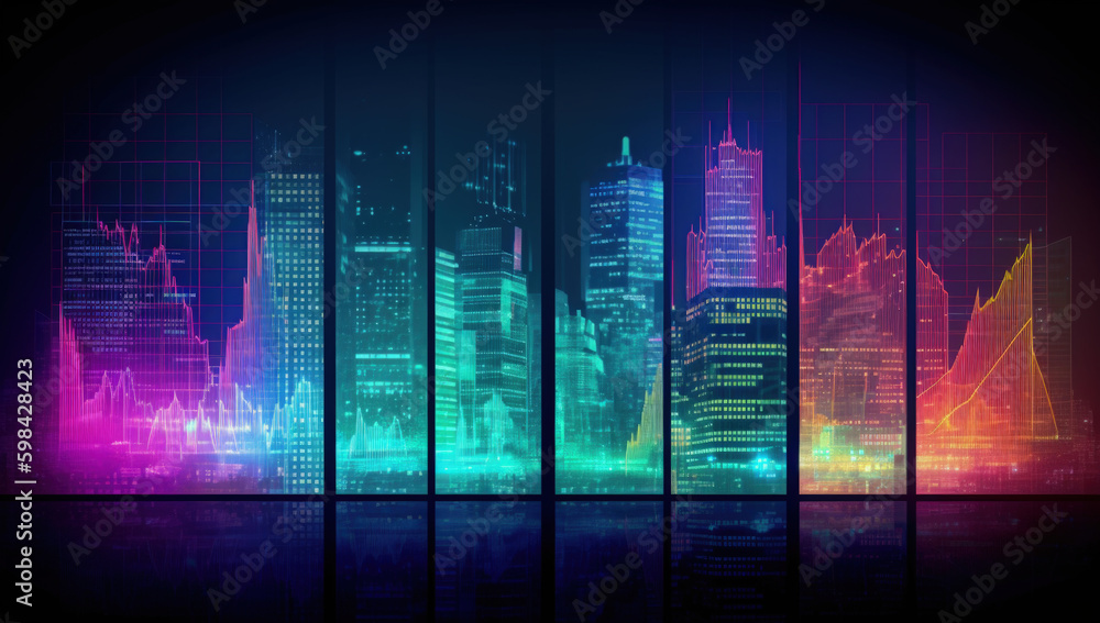 Candle Graph Chart and Bar of Trading. Diagram Business - Generative AI ...