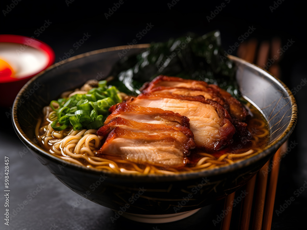 Popular Japanese food noodles. Ramen is a popular Japanese noodle with ...
