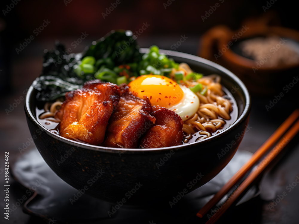 Popular Japanese food noodles. Ramen is a popular Japanese noodle with ...