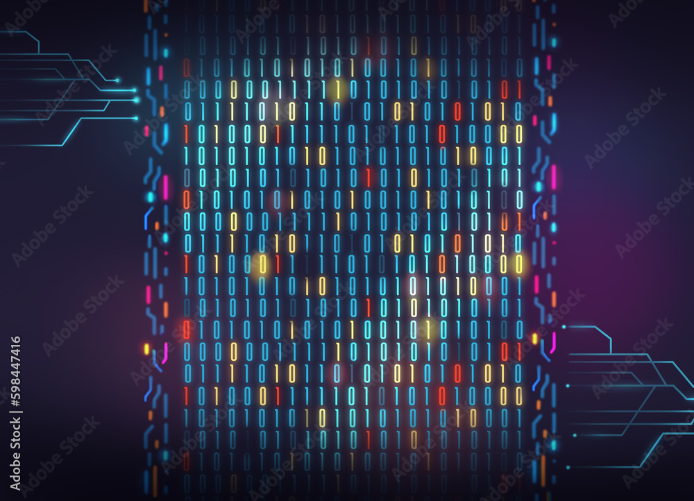 Matrix background with digits 1.0. The concept of data flow. Business ...