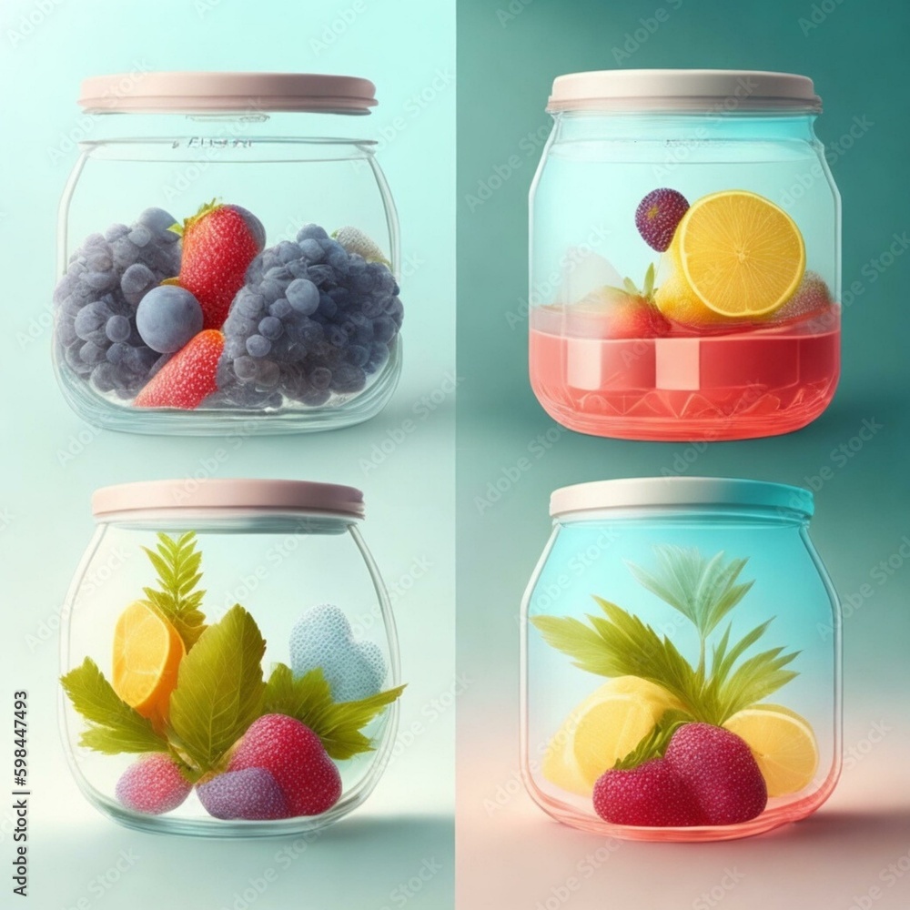 Drink, cocktail, Fresh canned fruit, flavored water. Food background ...