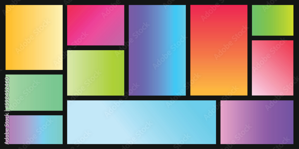 Colorful gradient colour palette template set for background or colour ...