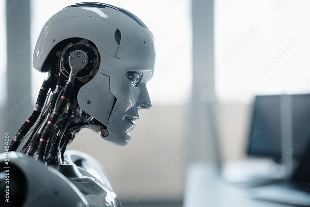 computer robot humanoid android with artificial intelligence ...