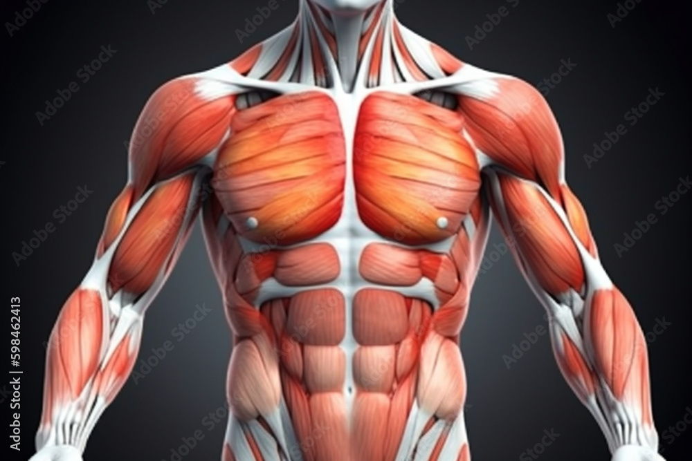 Chest Muscles Pectoralis Major and Minor Anatomy Muscles Generative AI ...