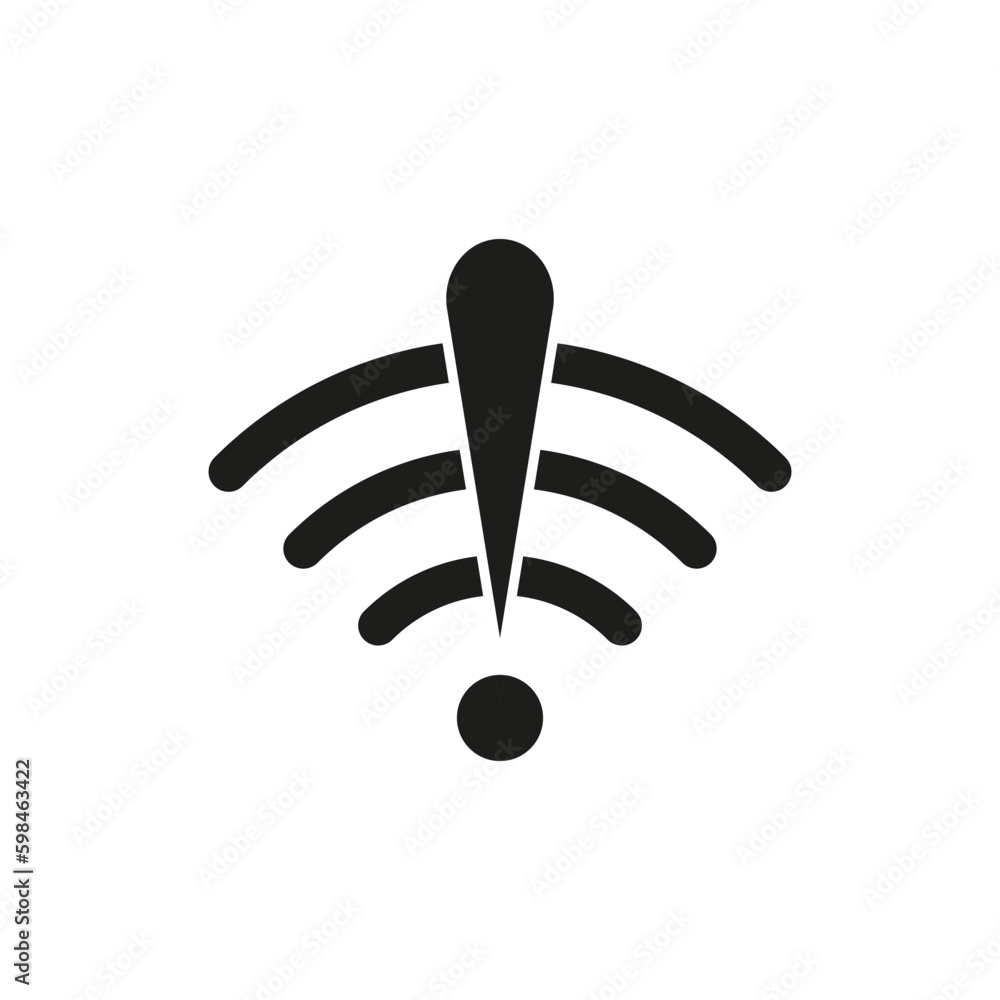 Wifi exclamation mark. Icon for mobile device design. Internet ...