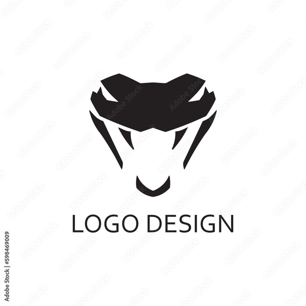 simple black snake head for logo company design Stock Vector | Adobe Stock