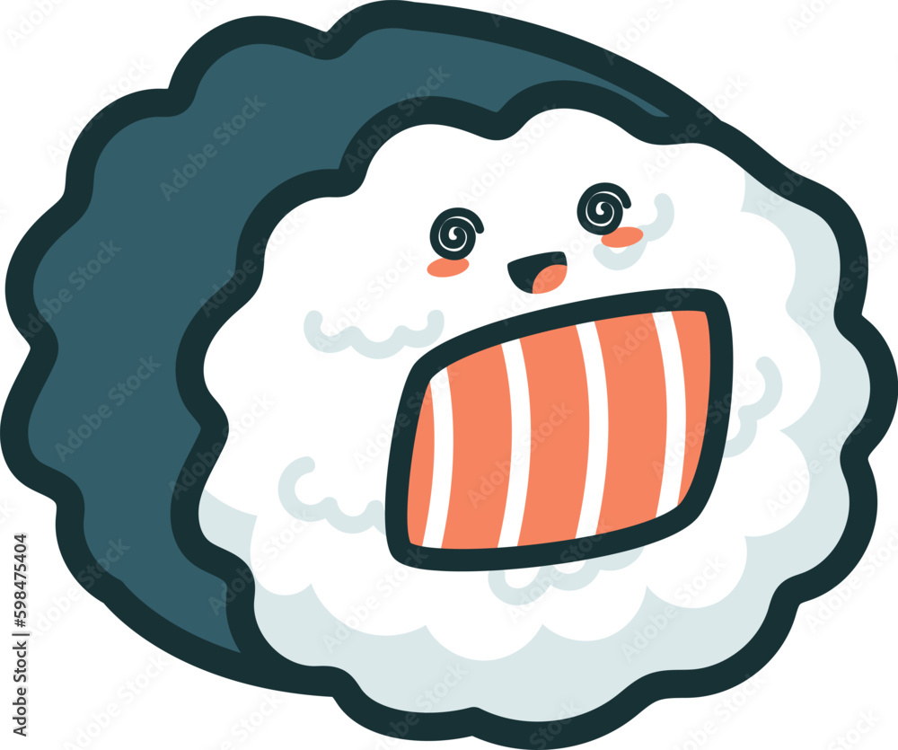 Cute Sushi illustration, vector, character, tuna, seafood, sashimi ...