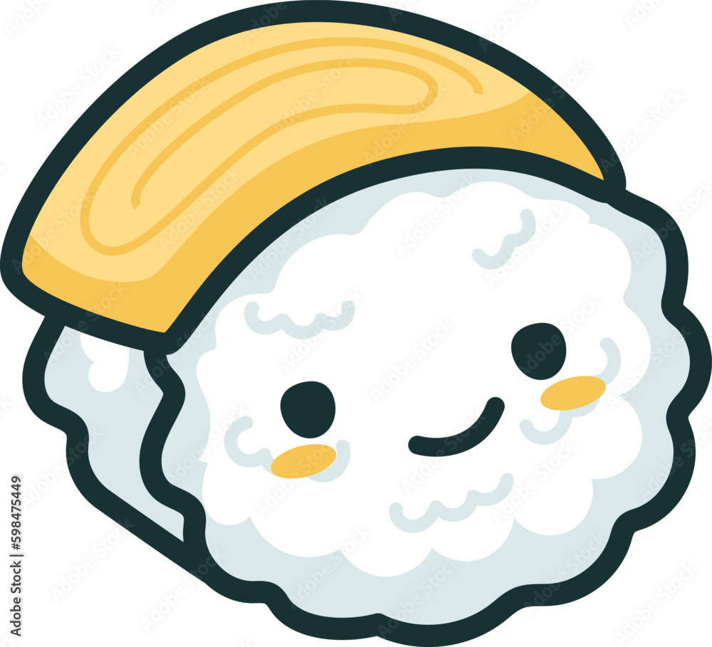 Cute Sushi illustration, vector, character, tuna, seafood, sashimi ...