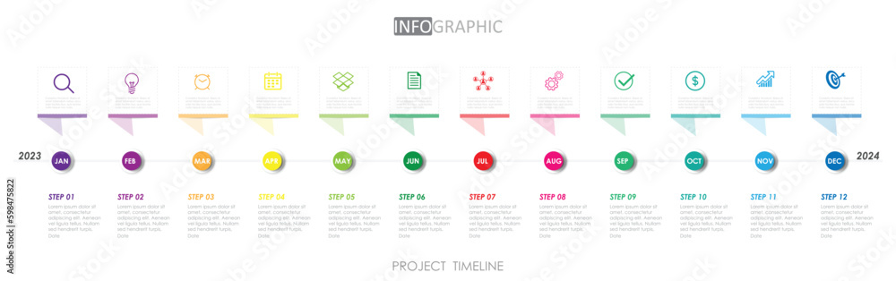 timeline infographic project quarter planner schedule diagram ...