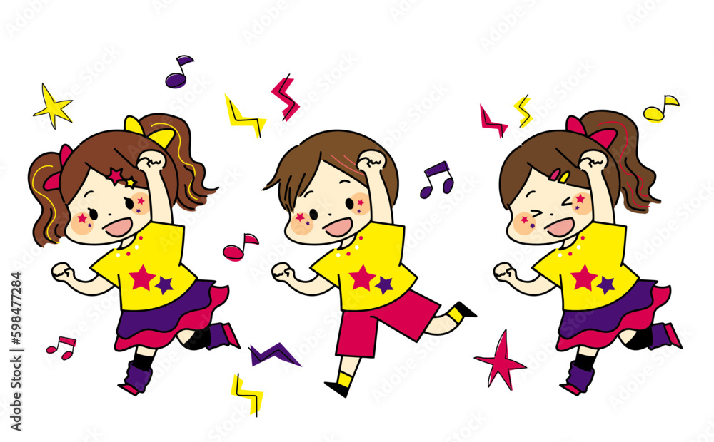 ダンスを踊る子供たちのイラスト Stock ベクター Adobe Stock