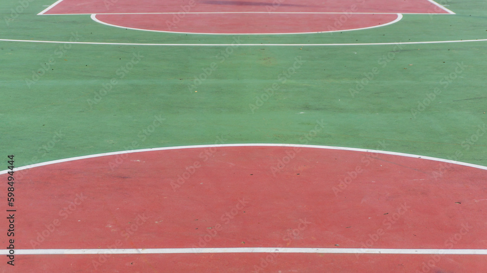 Basketball court line texture. Outdoor cement basketball hoop. Stock ...