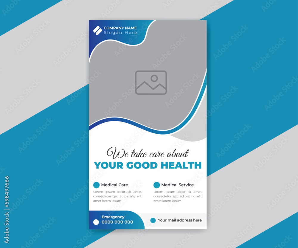 Medical healthcare instagram story template design Stock Vector | Adobe ...