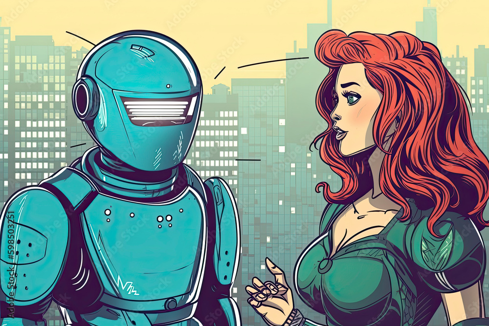 Chat GPT Artificial Intelligence chat bot by Open AI, cartoon style ...