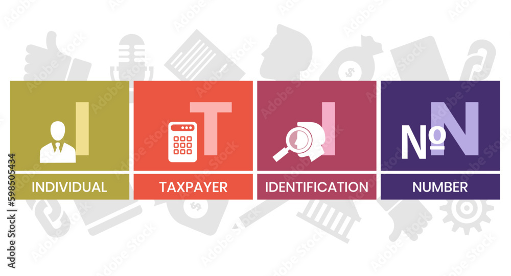 ITIN - Individual Taxpayer Identification Number acronym. business ...