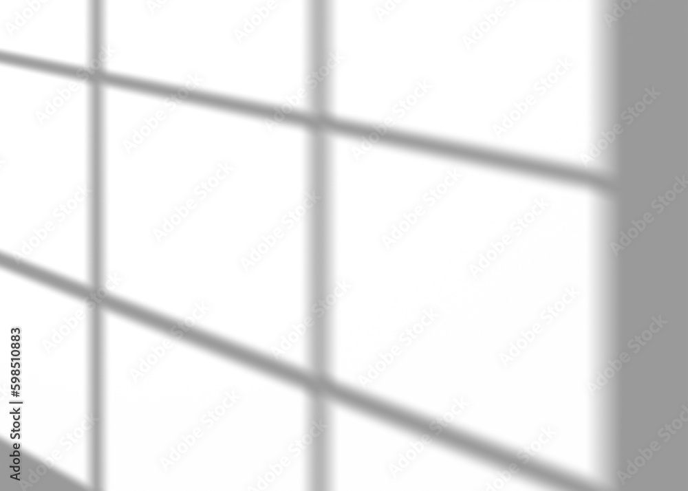 Shadow from window, overlay effect. Realistic gray shadow on ...