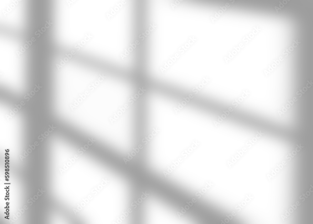 Shadow from window, overlay effect. Realistic gray shadow on ...