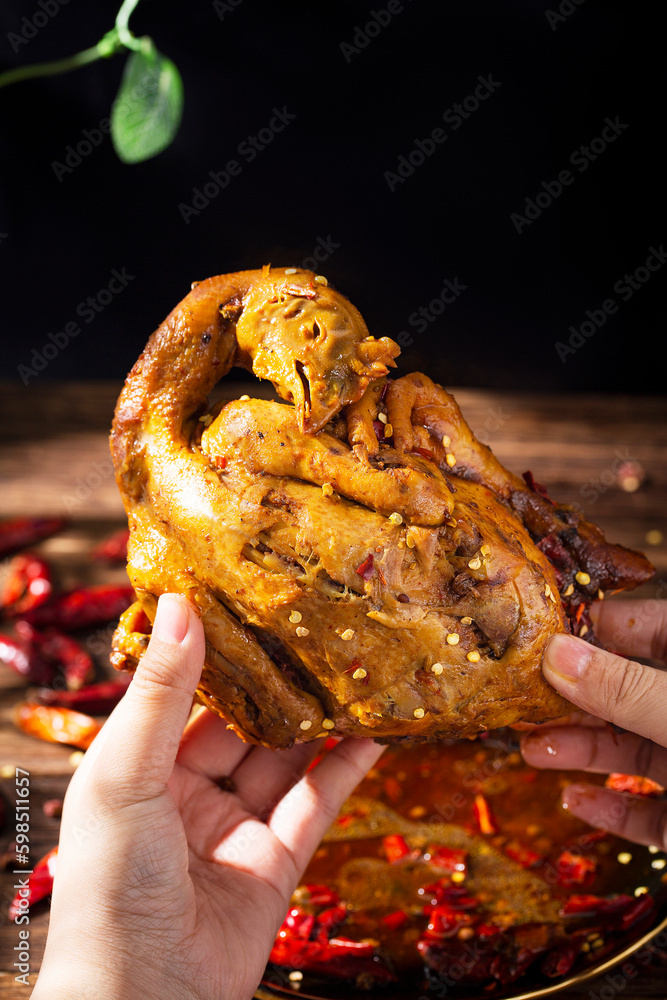 beggar's chicken(jiaohuaji),Chicken marinated with dried chilli and ...