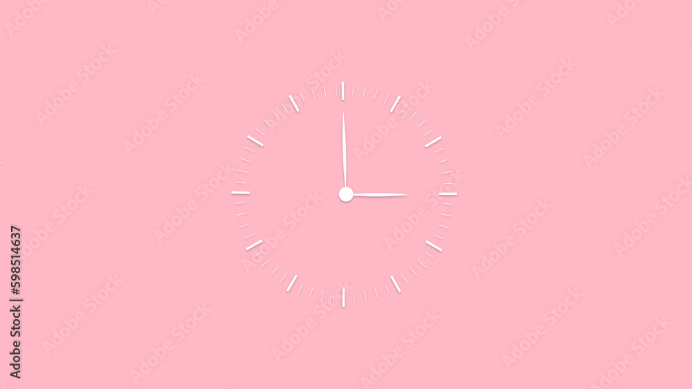 Illustrazione Stock Blank clock on pink background. Minimalistic design ...