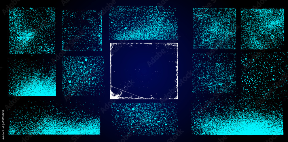 The effect of an old wall with scratches and damage. Collection of ...