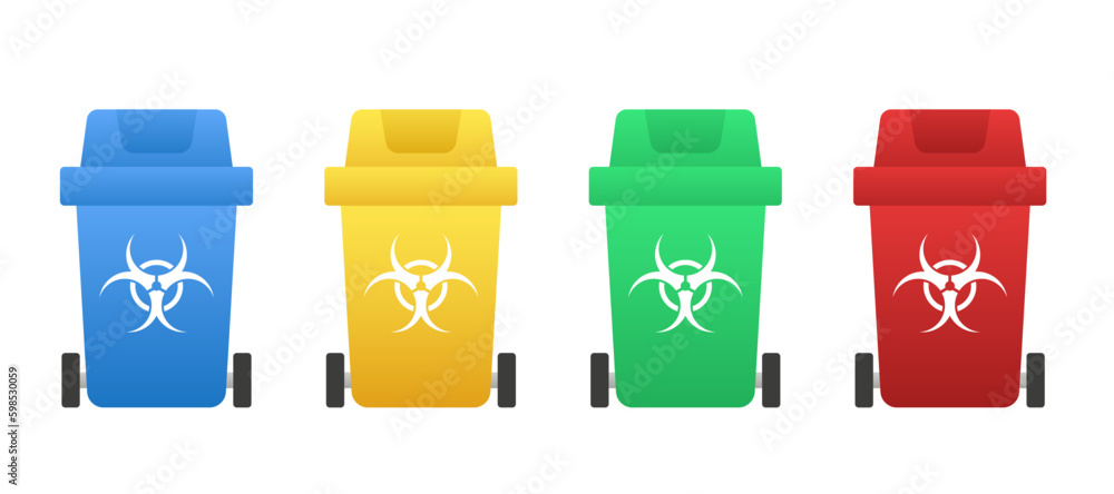 Tank for collecting radioactive waste. Radioactive disgrace sign. Toxic ...