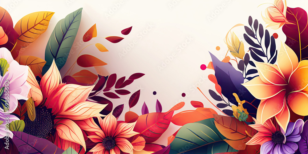 Modern colorful floral header background wallpaper design (Generative ...