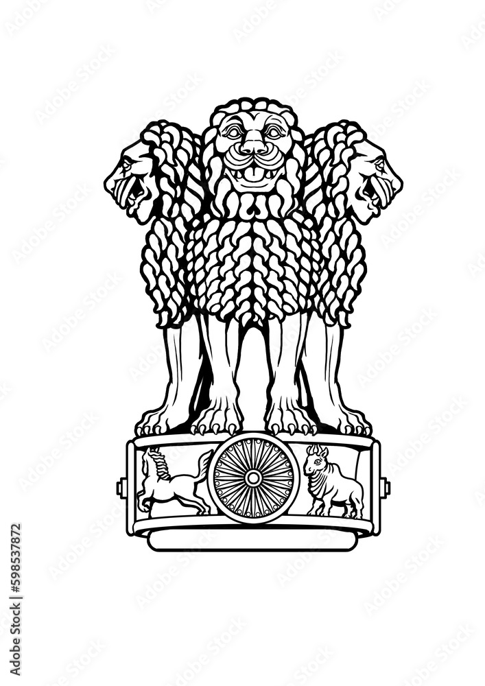 Lion Capital of Ashoka India coat of arms State Emblem of India ...