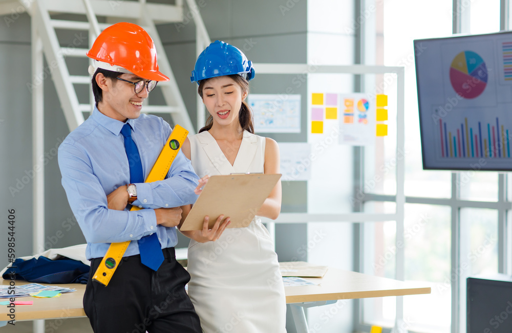 Foto de Asian professional successful female businesswoman and male ...