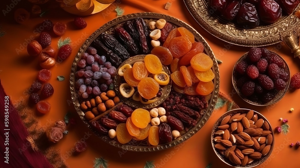 Eid al-Fitr occasion concept with sweet dried dates, standard things ...