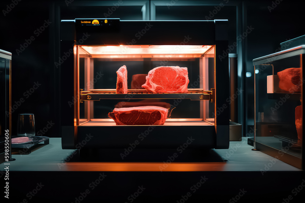 Lab grown meat concept, AI ilustração do Stock | Adobe Stock